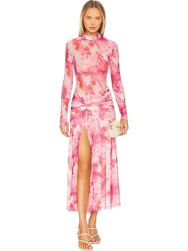 Bardot Lea Midi Dress - Pink Tie Dye