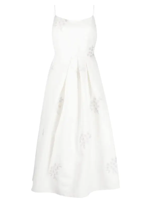 Sachin & Babi Audra Floral-embroidered Midi Dress - White