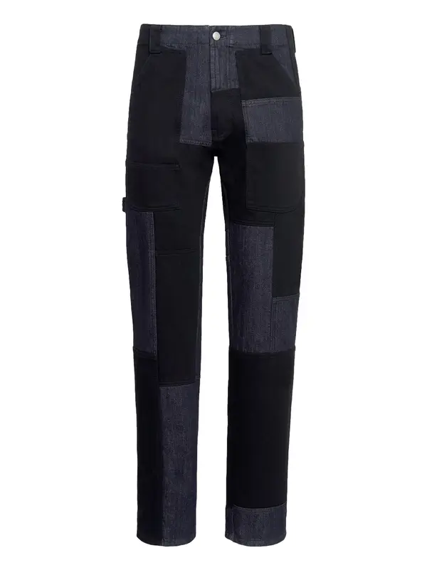 Alexander McQueen Patchwork Straight-leg Jeans - Blue