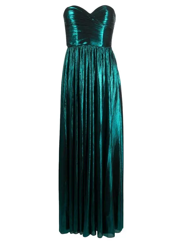 Retrofete Ezri Pleated Maxi Dress - Green