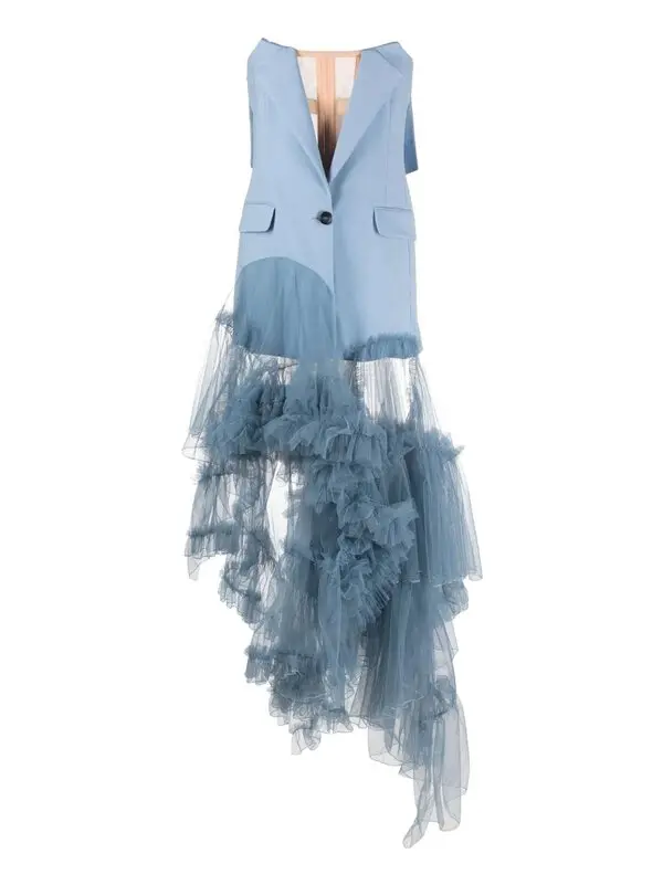 ACT Nº1 Ruffled Asymmetric Jacket - Blue