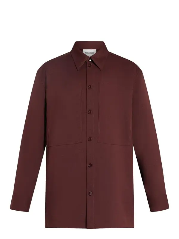 JIL SANDER Pointed-collar Button-up Shirt - Red