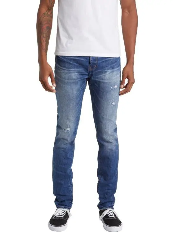 PURPLE BRAND Distressed Skinny Fit Jeans - Dark Indigo