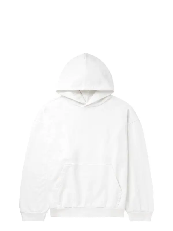 Balenciaga Logo-print Cotton-jersey Hoodie - White