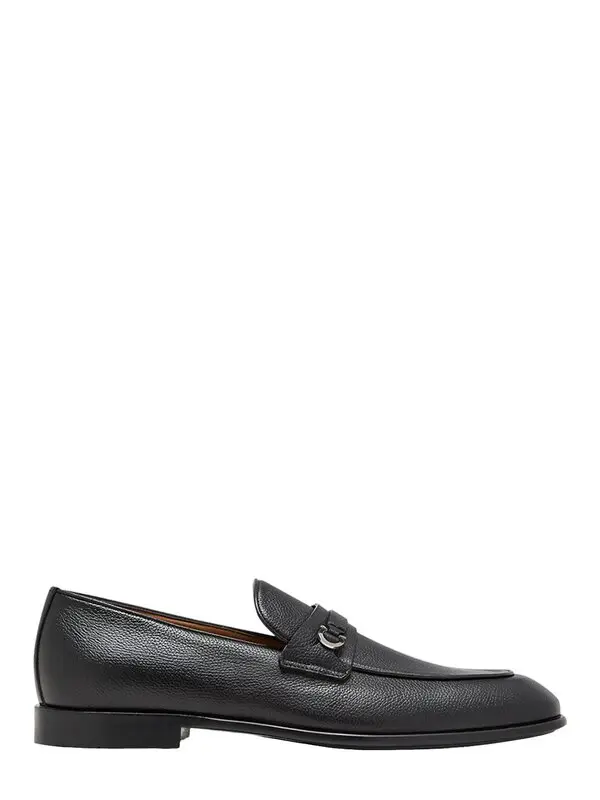 FERRAGAMO Desio Gancio Ornament Loafers - Black