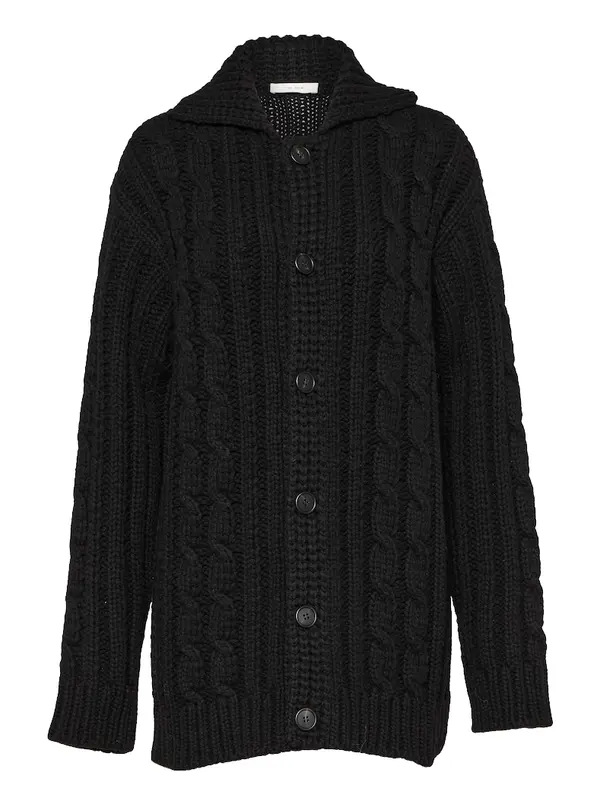 THE ROW Eleo Wool Cardigan - Black