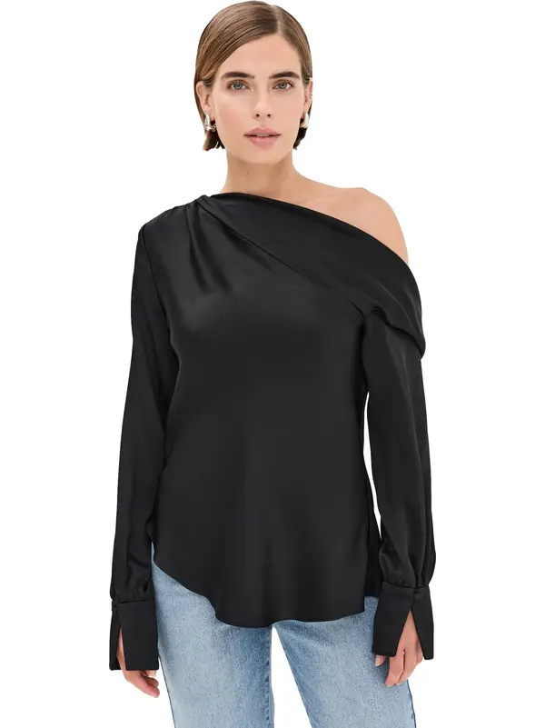 Simkhai Alice Shoulder Top - Black