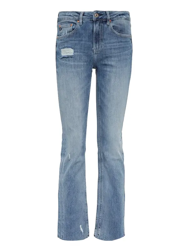 Ag Girlfriend Mid-rise Straight Jeans - Blue
