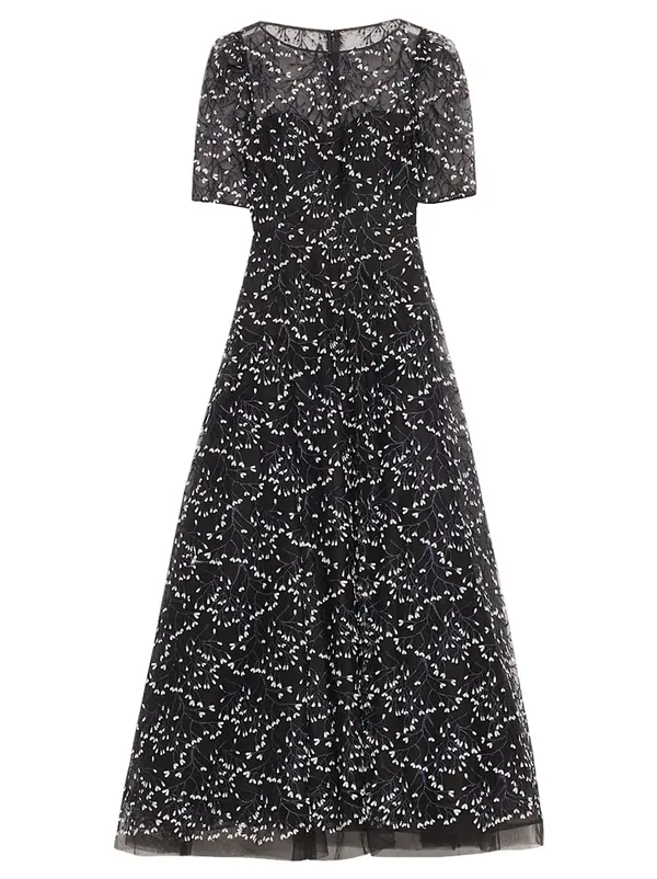 Rickie Freeman For Teri Jon 3d Lace Aline Gown - Black Mult