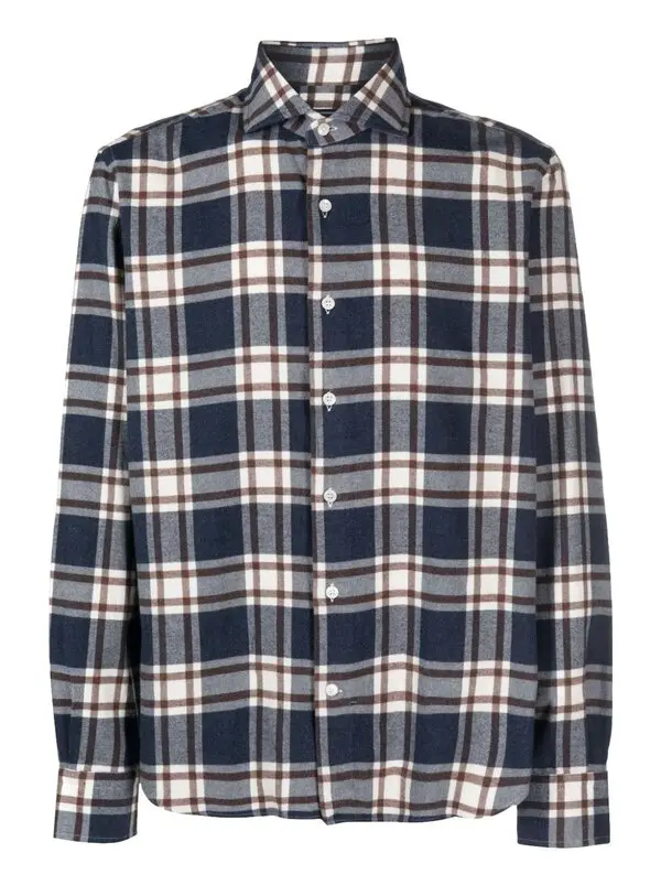 ORIAN Plaid Flannel Shirt - Blue