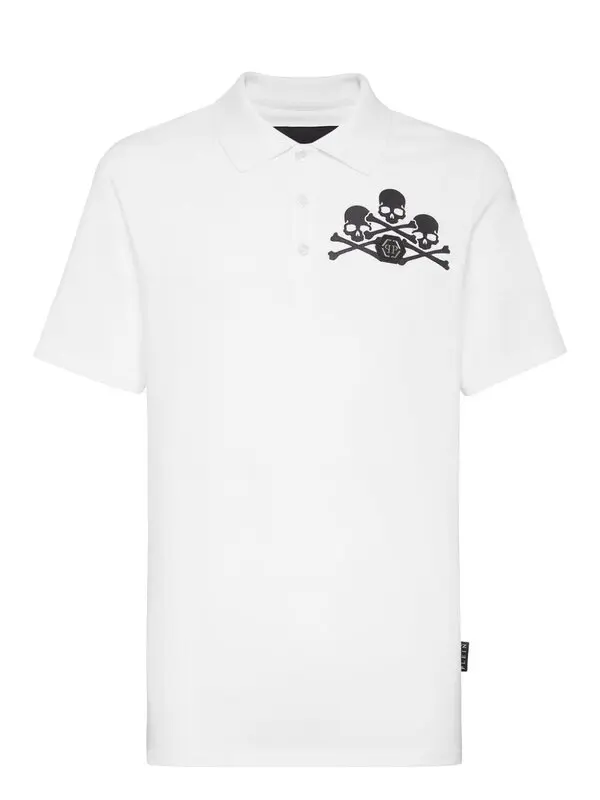 Philipp Plein Skull Logo Polo Shirt - White