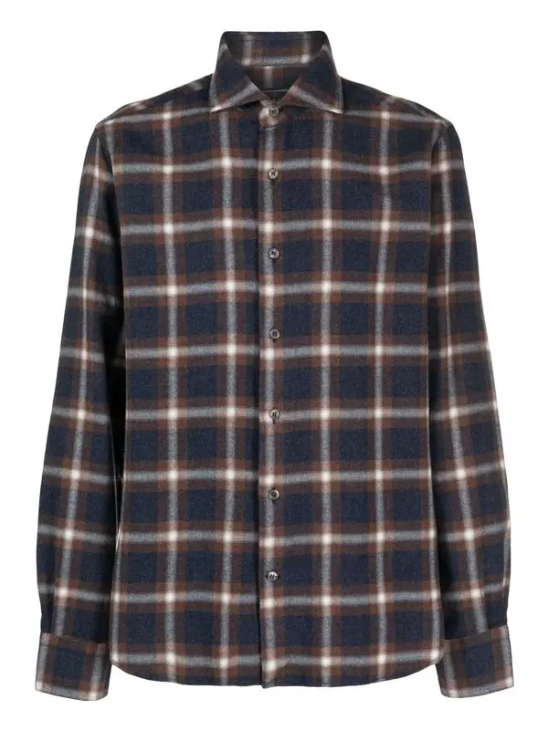 ORIAN Plaid Flannel Shirt - Blue