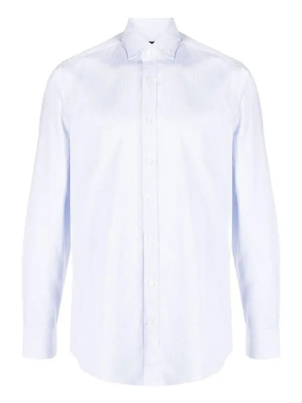 HACKETT Striped Cotton Shirt - Blue