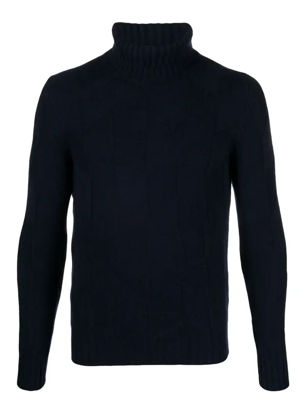 FILERIA Roll-neck Virgin Wool-blend Jumper - Blue