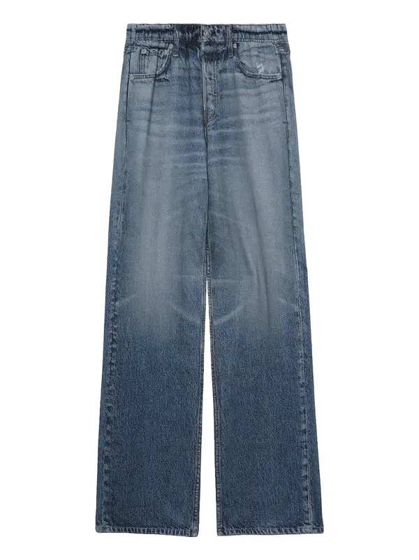 Rag & Bone Logan Mid-rise Wide-leg Jeans - Blue