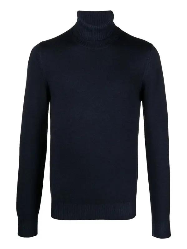 FILERIA Roll-neck Virgin Wool Jumper - Blue