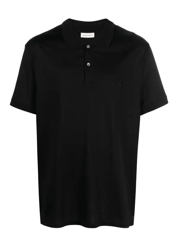 Alexander McQueen Seal Logo-embroidered Polo Shirt - Black