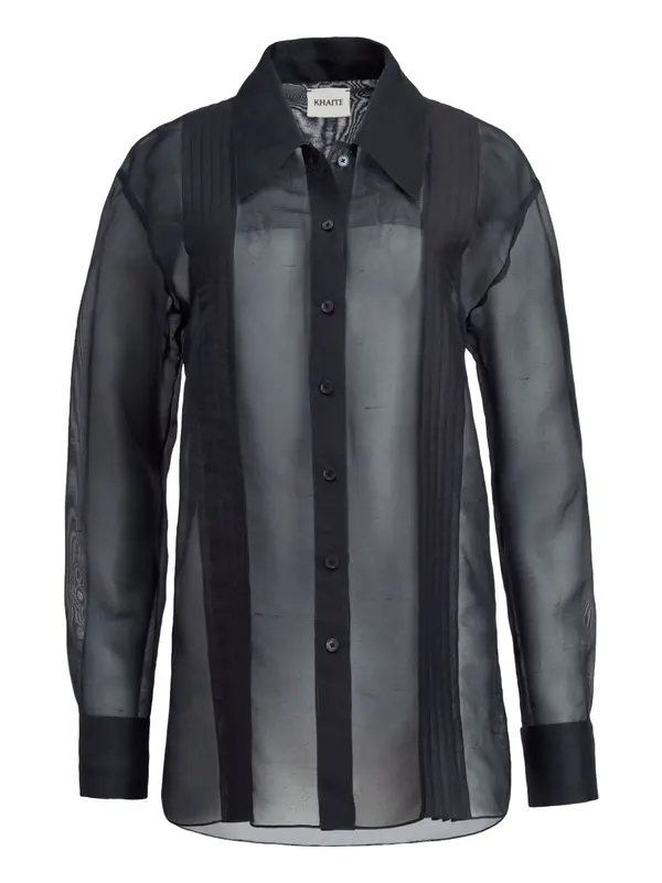 Khaite The Nori Semi-sheer Shirt - Black