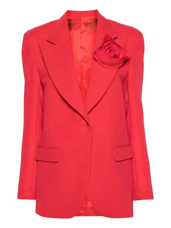 Viktor & Rolf Floral-appliqué Crepe Blazer - Red