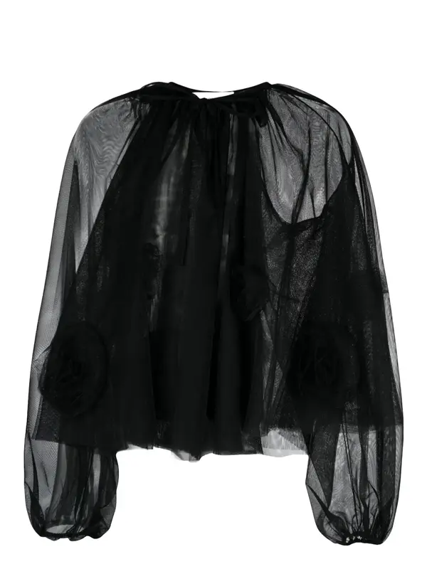 Viktor & Rolf Semi-sheer Tulle Top - Black