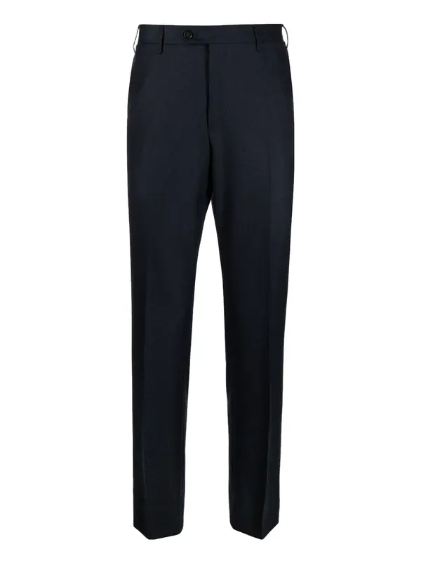 Corneliani Mini-check Tapered Trousers - Blue
