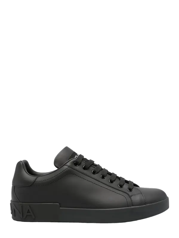 Dolce & Gabbana Portofino Leather Sneakers - Black