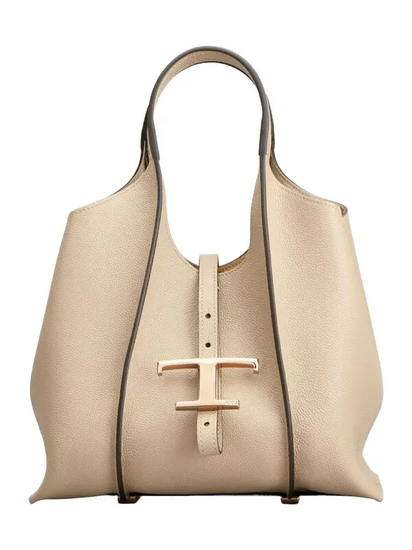 TOD'S Logo-plaque Tote Bag - Neutrals