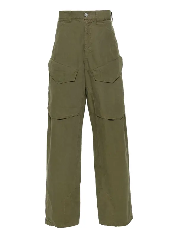OBJECTS IV LIFE High-waist Cargo Trousers - Green