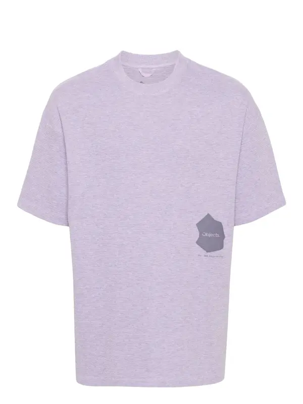 OBJECTS IV LIFE Waffle Logo-print Cotton T-shirt - Purple