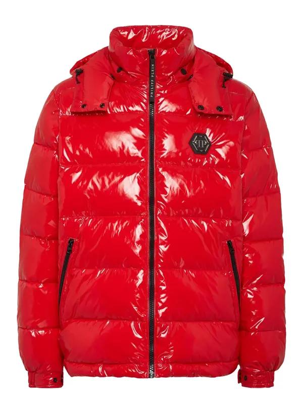Philipp Plein Hexagon Logo-plaque Padded Jacket - Red