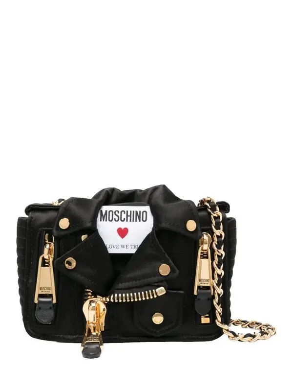 Moschino Biker Jacket Crossbody Bag - Black