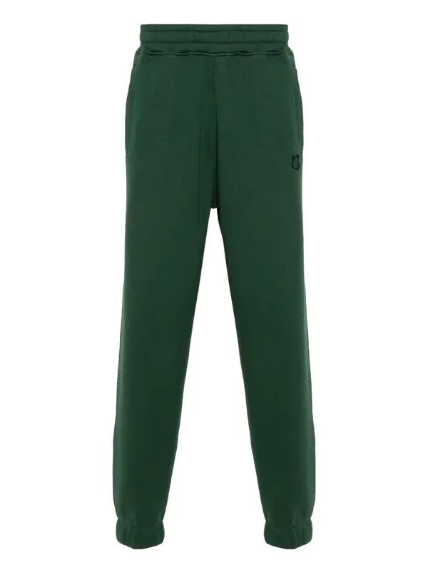 Maison Kitsuné Fox-appliqué Cotton Track Trousers - Green