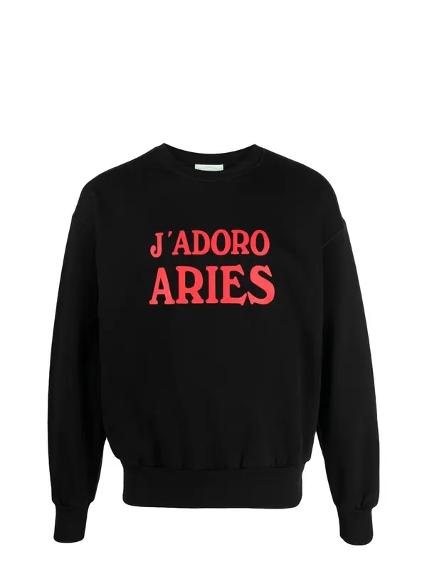 Aries J'adoro Cotton Sweatshirt - Black