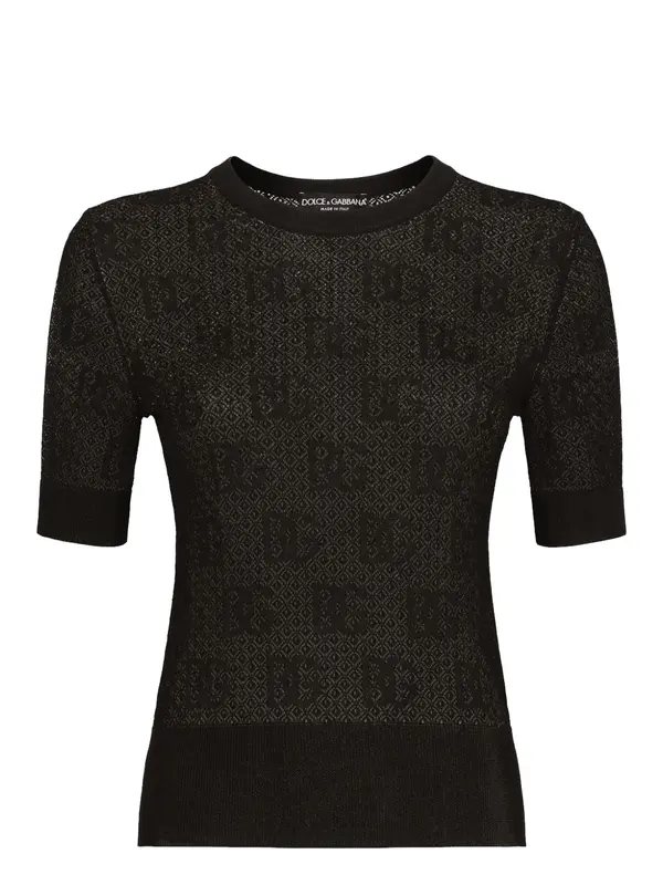 Dolce & Gabbana Monogram Jacquard Top - Black