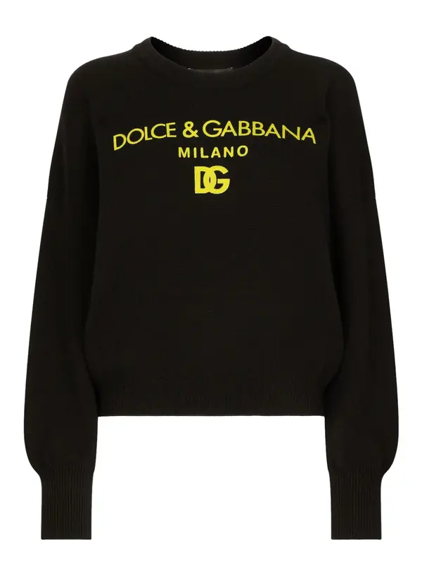 Dolce & Gabbana Logo-print Cashmere Jumper - Black