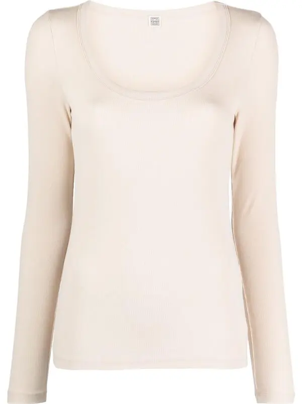 TOTEME Classic Ribbed Top - Neutrals