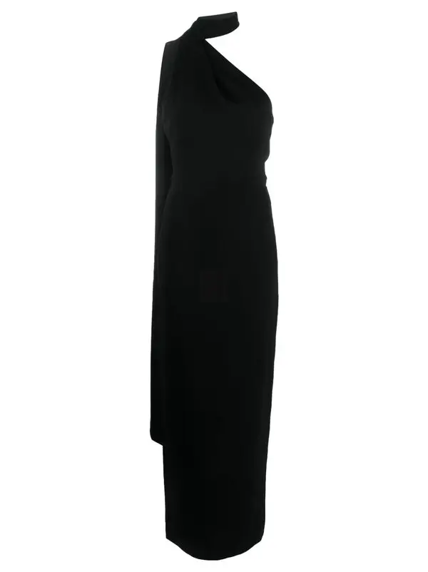 Solace London Demi One-shoulder Maxi Dress - Black