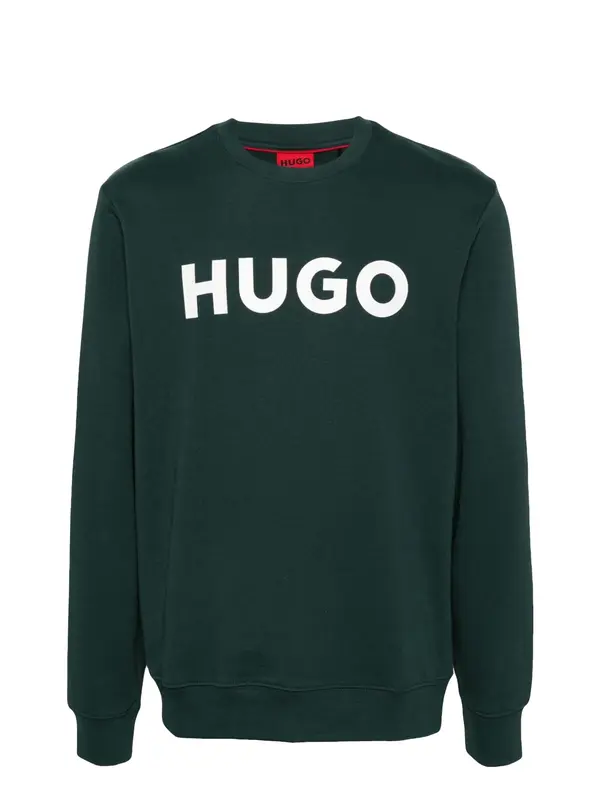 Hugo Logo-print Jersey Sweatshirt - Green