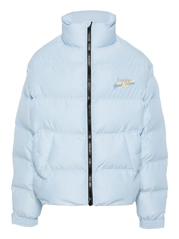 Martine Rose Logo-embroidered Padded Jacket - Blue