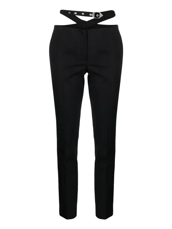 Attico Waist-strap Wool Trousers - Black