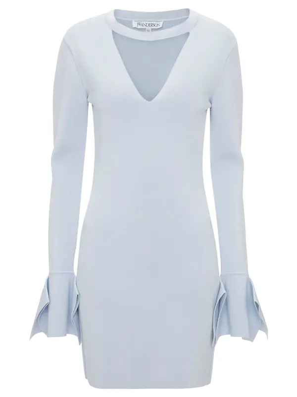 JW Anderson Ruffle-detail Cut-out Minidress - Blue