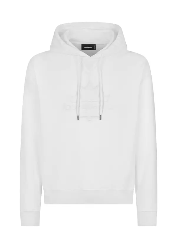 Dsquared2 Cotton Hoodie With Logo Appliqu - White