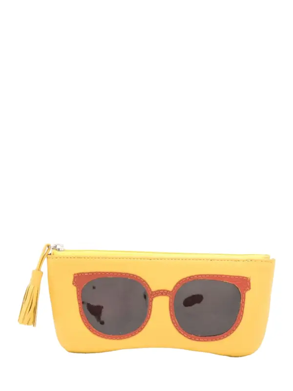 STUDIO CHOFAKIAN Appliquéd Leather Sunglasses Case - Yellow