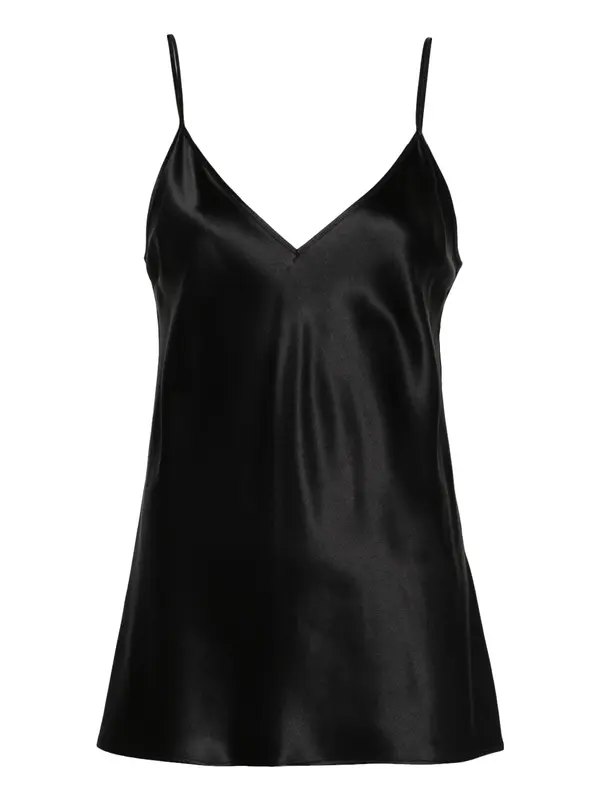 JOSEPH V-neck Silk Top - Black