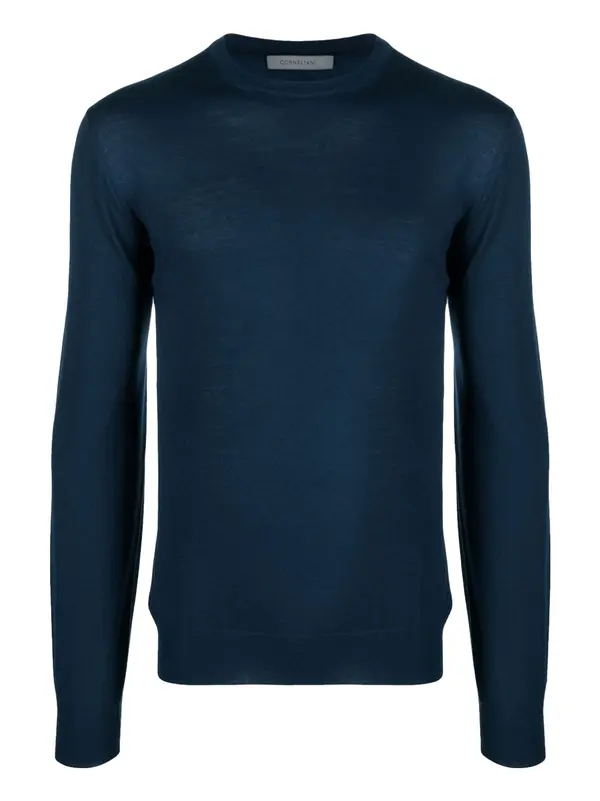 Corneliani Fine-knit Wool Jumper - Blue