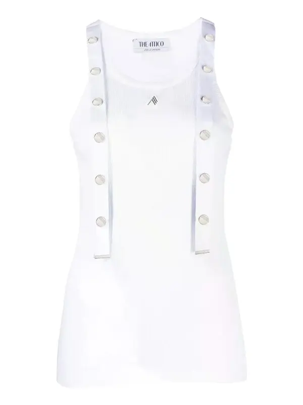 Attico Strap-detail Ribbed Tank Top - White