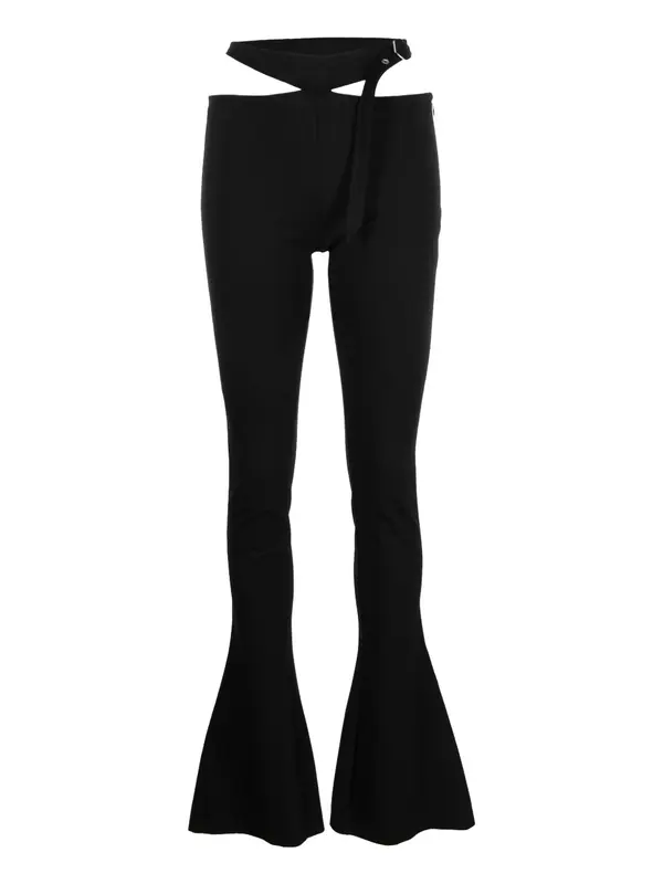 Attico Cut-out Flared Trousers - Black