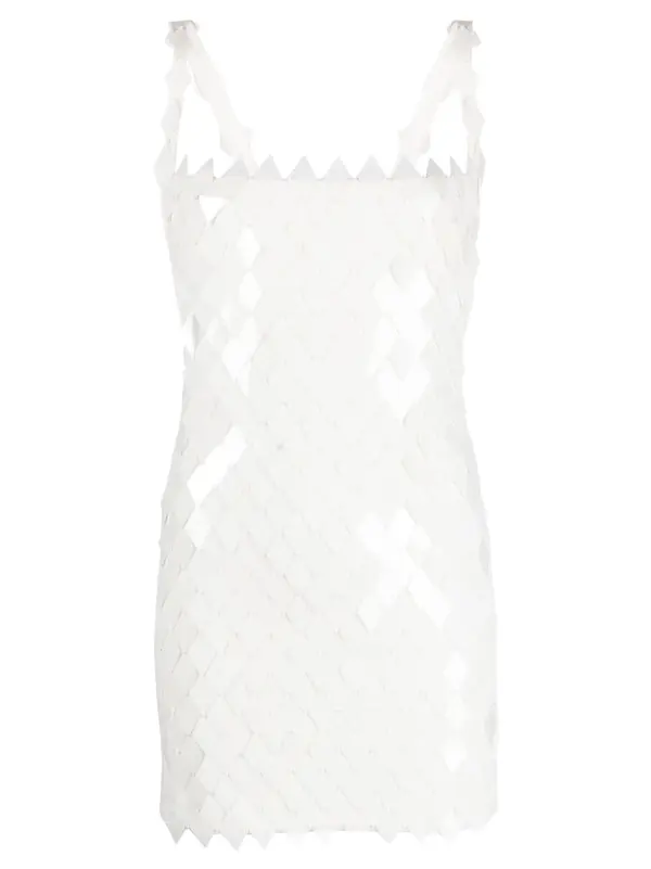 Attico Rue Sequinned Minidress - White