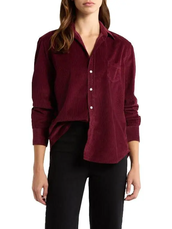 Frank & Eileen Barry Tailored Fit Corduroy Button-up Shirt - Maroon Corduroy