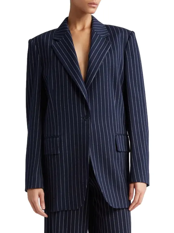 Max Mara Aceri Pinstripe Jacket - Ultramarine